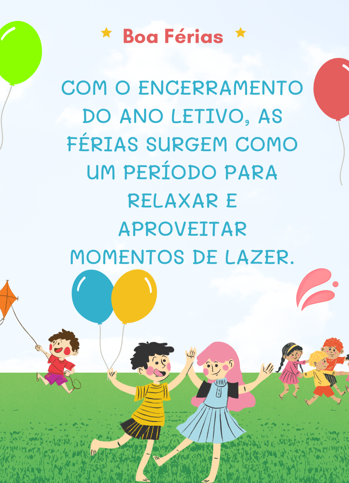 Cartão Boas Férias (10) | Cantinho do EVA