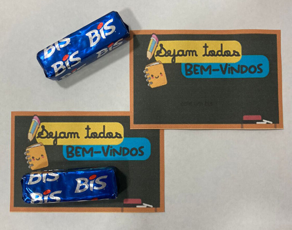 Lembrancinha Cartão “Sejam Bem-Vindos” com bis | Cantinho do EVA