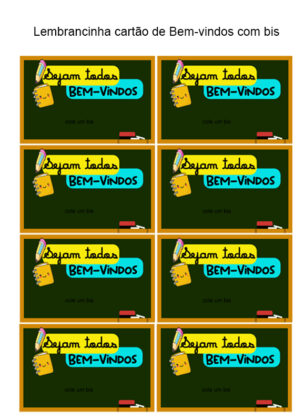 Lembrancinha Cartão “Sejam Bem-Vindos” com bis | Cantinho do EVA