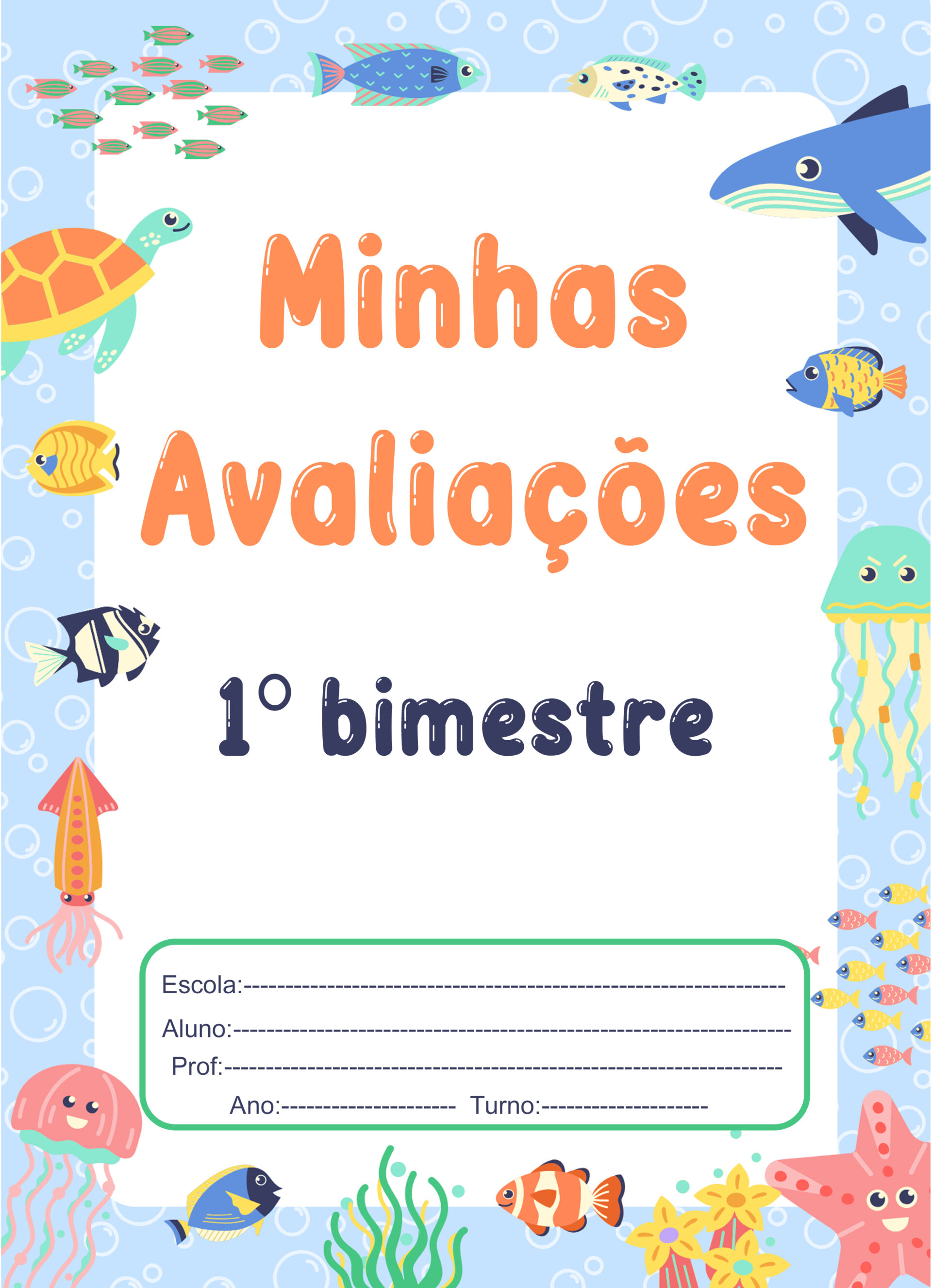 7 modelos Capa para Avaliação do 1º bimestre | Cantinho do EVA