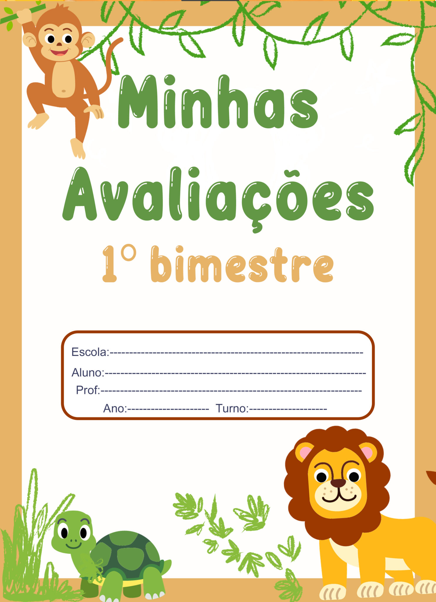 7 modelos Capa para Avaliação do 1º bimestre | Cantinho do EVA