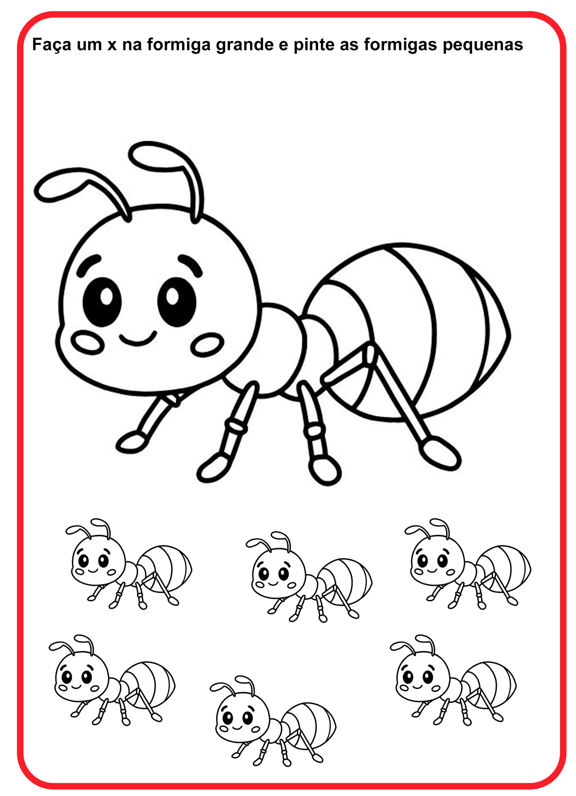 Desenhos de Formigas para Colorir | Cantinho do EVA