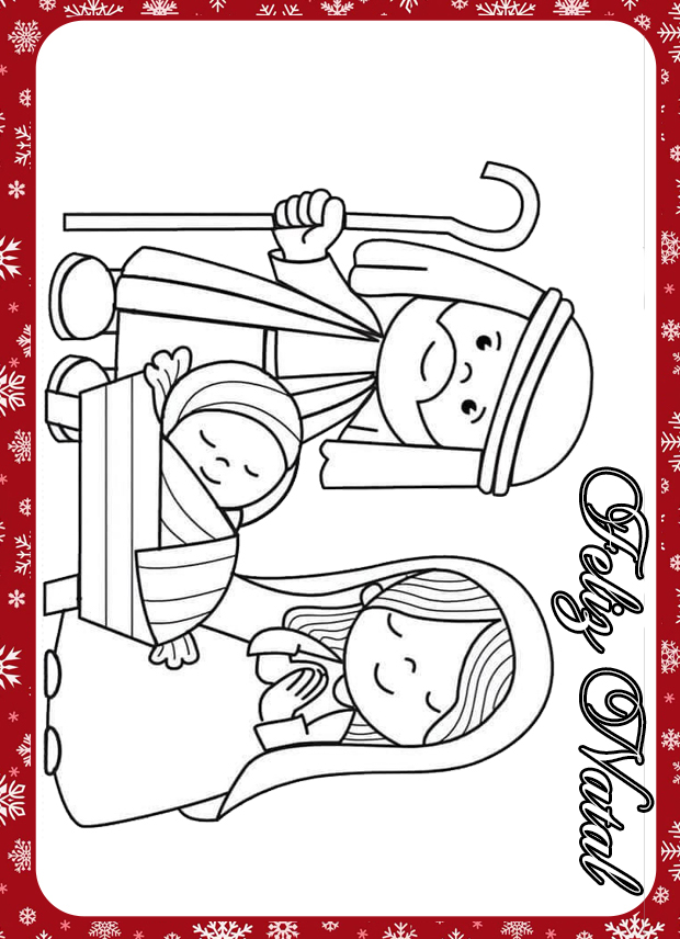 Cartaz Natalino para colorir – “Jesus Nasceu” | Cantinho do EVA